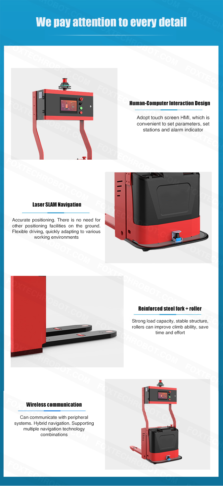 FOXTECHROBOT - Fk100 Agv Forklift Laser Slam Autonomous Mobile ...
