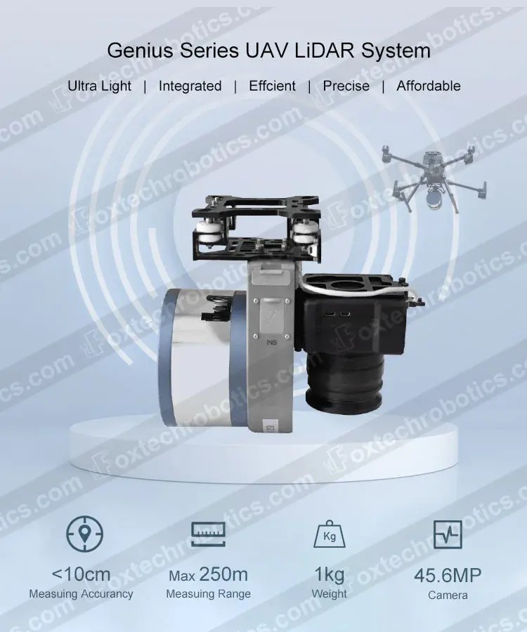 FOXTECHROBOT - Genius Series Surveying Drone Lidar Sensor For Dji M210 ...