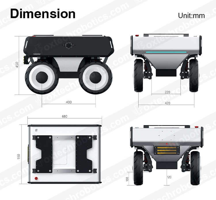 FOXTECHROBOT - Fw-01 4-wheel 5km/h Smart Aluminum Mental Robotic Arm ...