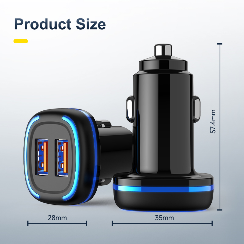 Badu - Qc 3.0 12v Usb Car Adapter Dual Ports Pd 36w Fast Charging Phone ...