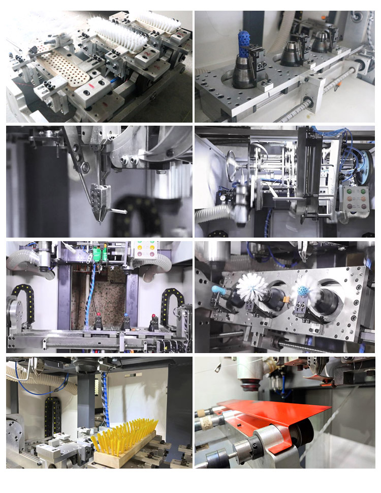 Automatic 5 Axis Broom Brush Tufting Machine, 2 Drilling 1 Tufting ...