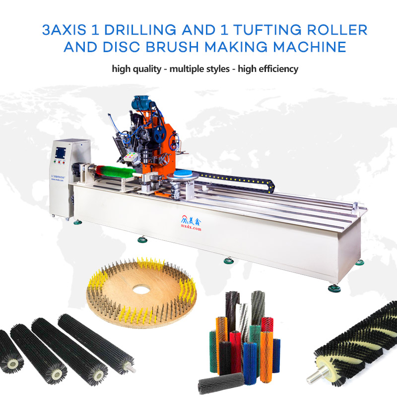3 Axis Roller Brush Drilling And Tufting Making Machine Roller Brush ...