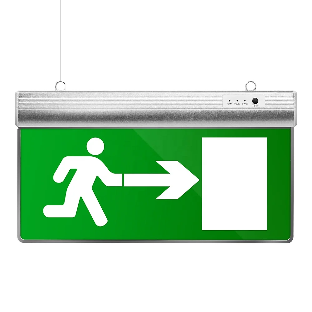 Best Top sales Customizable Fire Exit Sign Led Emergency Light White Ni ...