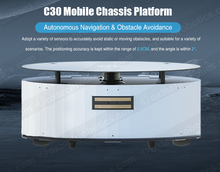 FOXTECHROBOT - C30 Industrial 60kg Payload Autonomous Two Wheel Differential Drive Mobile Robot ...