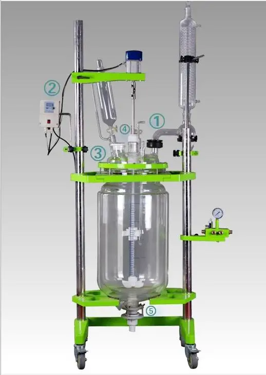 10 Liter Jacketed Glass Reactor for Lab-Jinzong Machinery