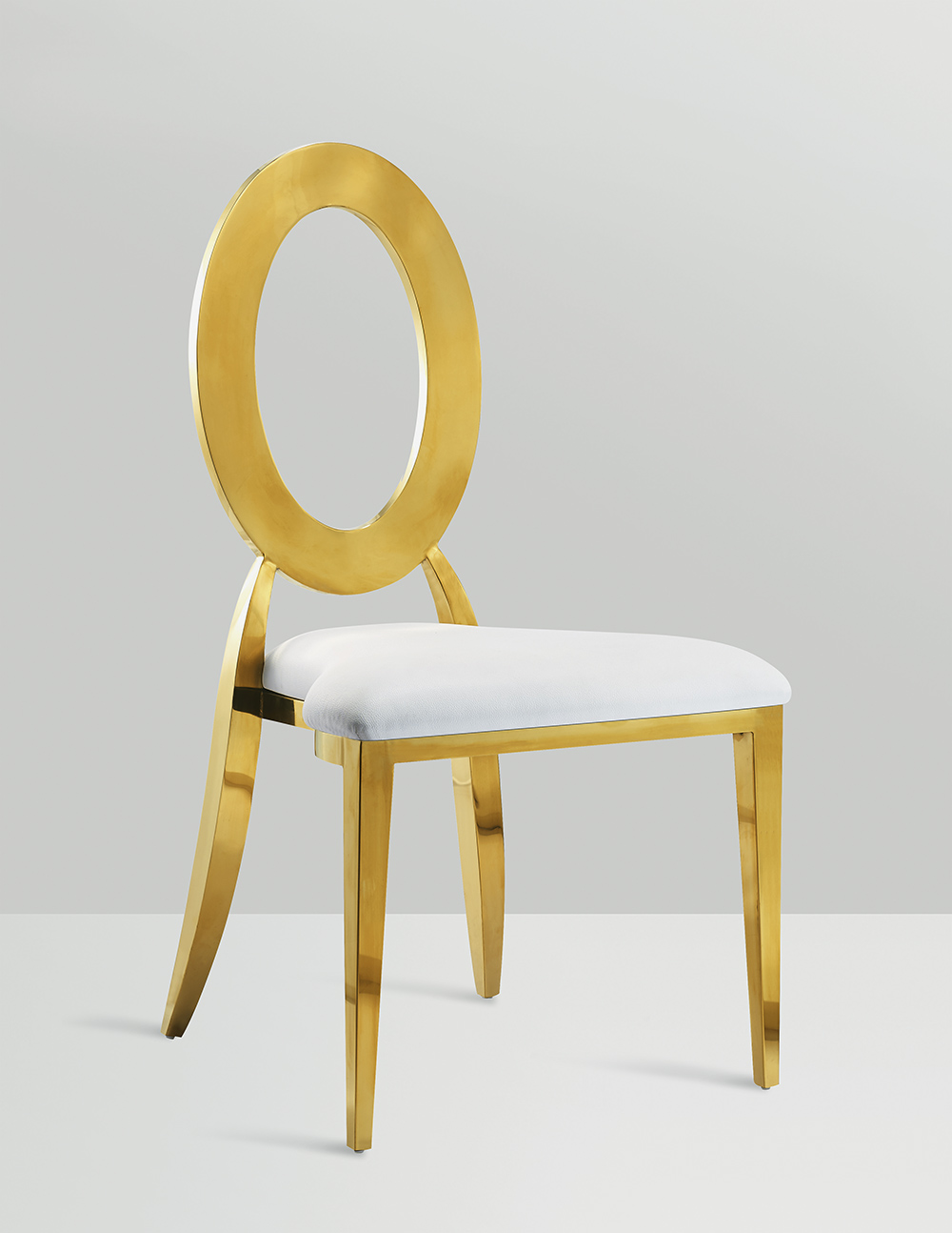 European stype high grade stainless steel tube frame gold chair