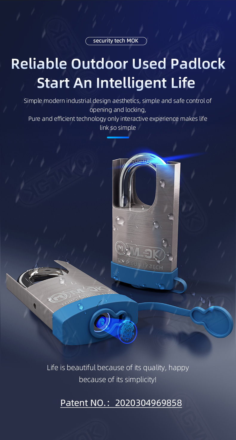 Moklock - Outdoor anti-theft waterproof fingerprint padlock smart lock ...