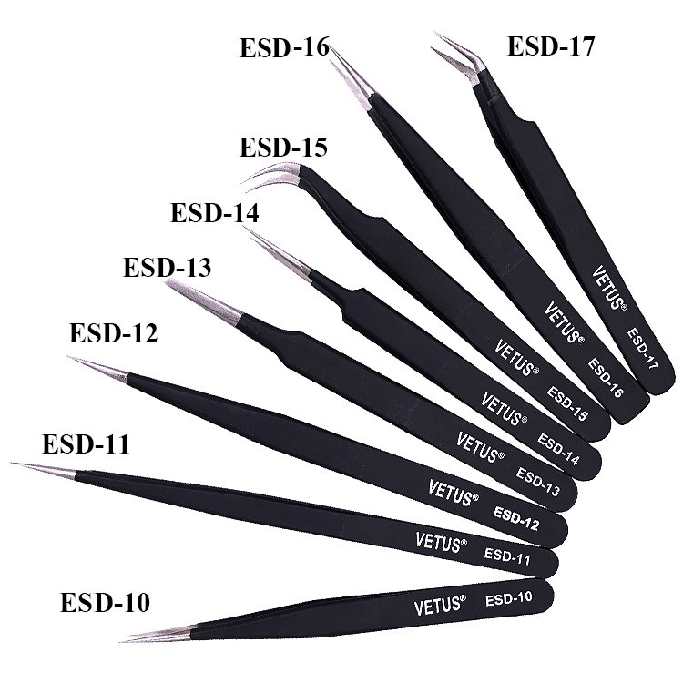 ALLESD - Original VETUS Anti-static Tweezers High Precision Anti Static ...