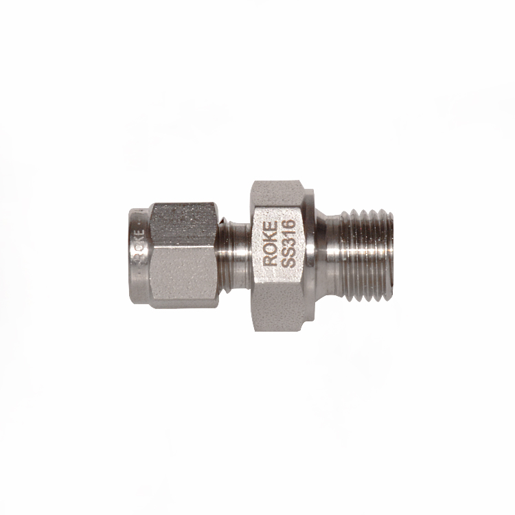 Swagelok type SS316L Stainless Steel 1/1" to 1 1/2" Double Ferrules male connector compression ...