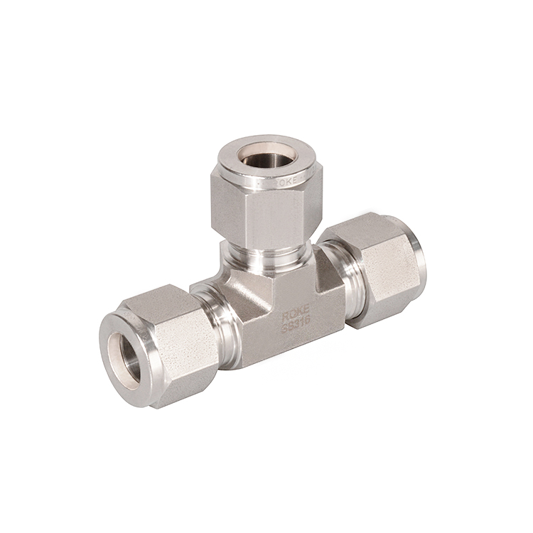 SS316 Stainless Steel Twin Ferrules Inch Tube Fittings 3 Way Union Tee ...