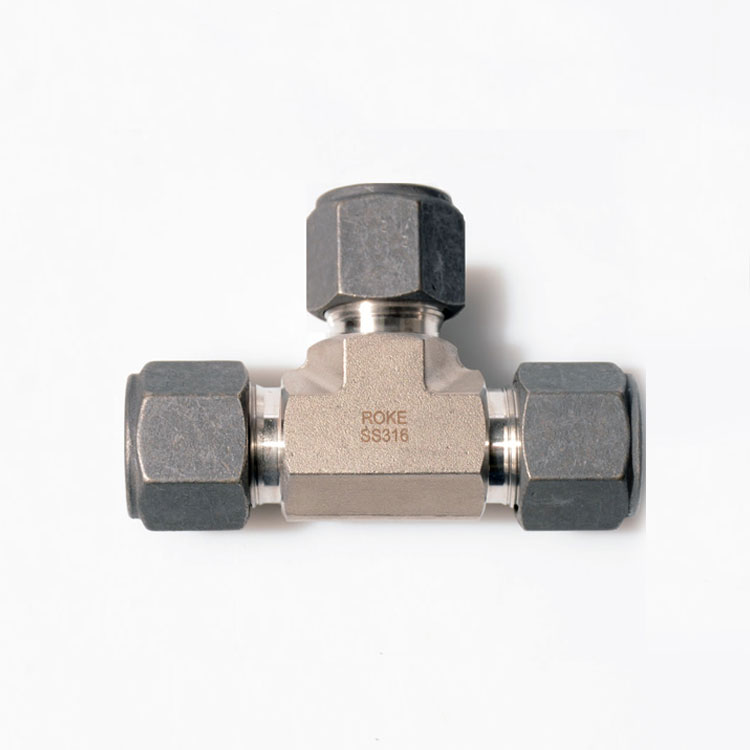 SS316 Stainless Steel Inch Single Ferrule 3 Way Union Tee Tube Fittings ...