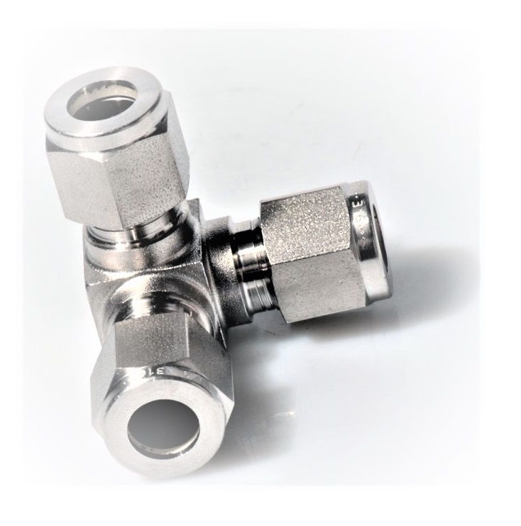 3-Dimensional Special Union Tee SS316 Twin Ferrules Inch Tube Fittings 1/16 to 1 1/2" Union Tees ...