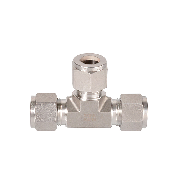 SS316 Stainless Steel Twin Ferrules Inch Tube Fittings 3 Way Union Tee ...