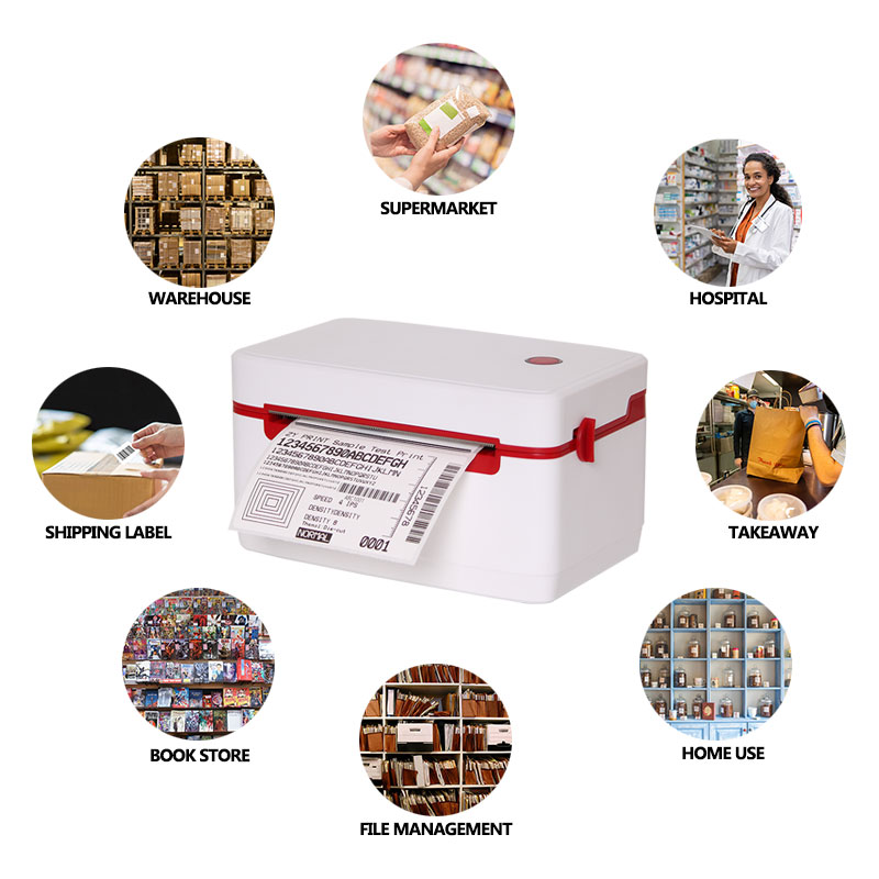 USB LAN インターフェース 4x6 サーマル配送ラベル プリンター (Zhuhai Zywell 製): 4 インチ ラベル メーカー