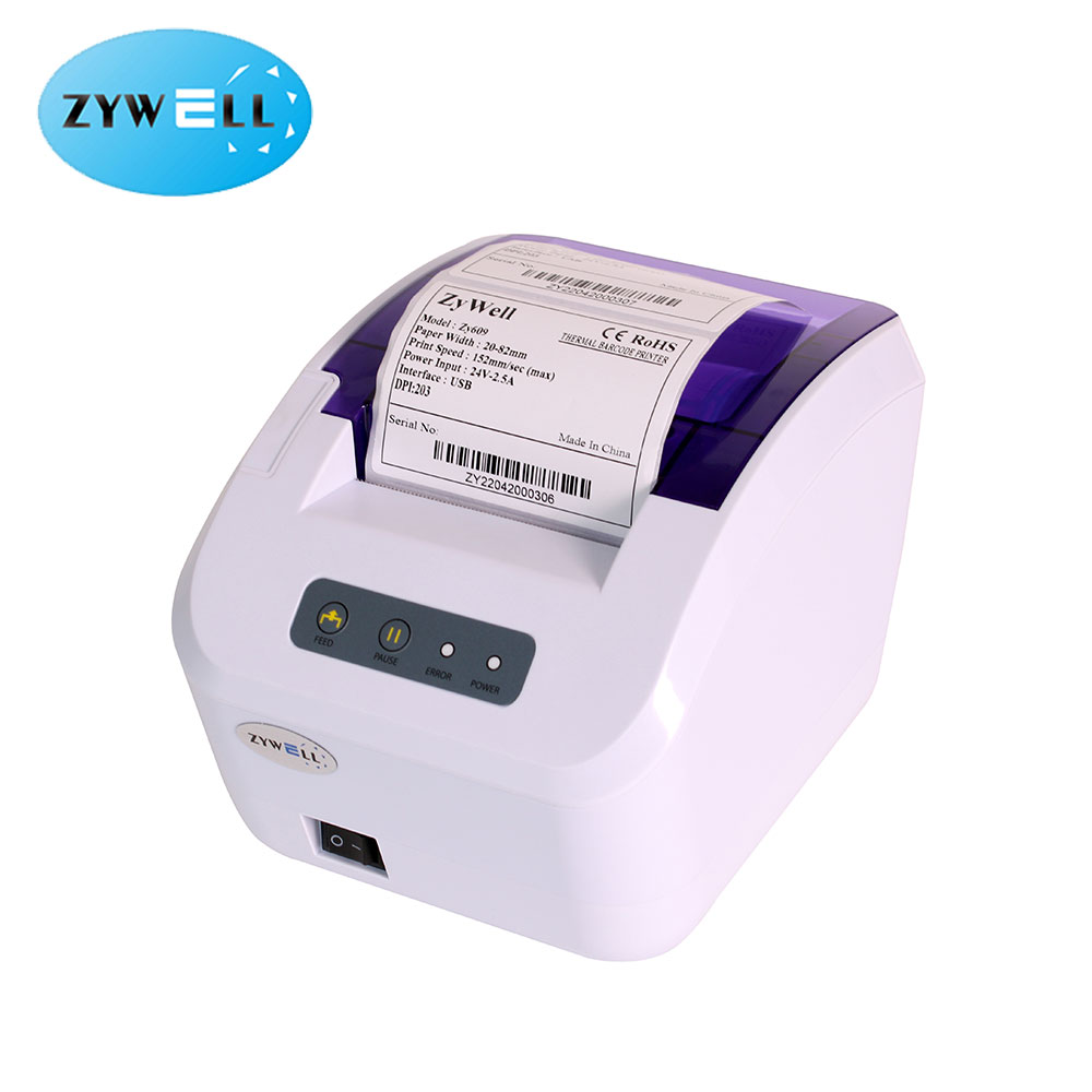 Zywell ZY609 열전사 라벨 프린터 - 3인치, 203dpi