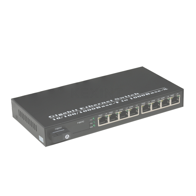 KEXINT - KEXINT 8 Port Fiber Switch Media Converter 10 / 100 / 1000M ...