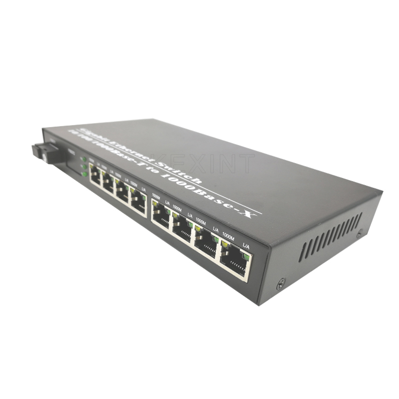 KEXINT - KEXINT 8 Port Fiber Switch Media Converter 10 / 100 / 1000M ...