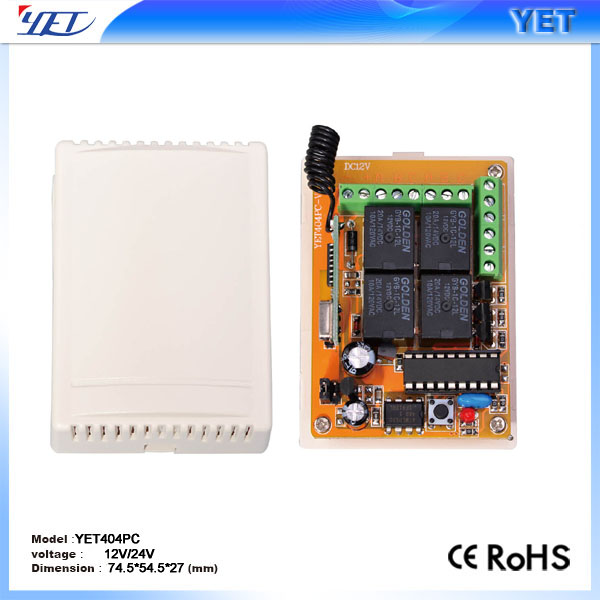 Wireless 4 Channels 12V/24V controller receiver YET404PC