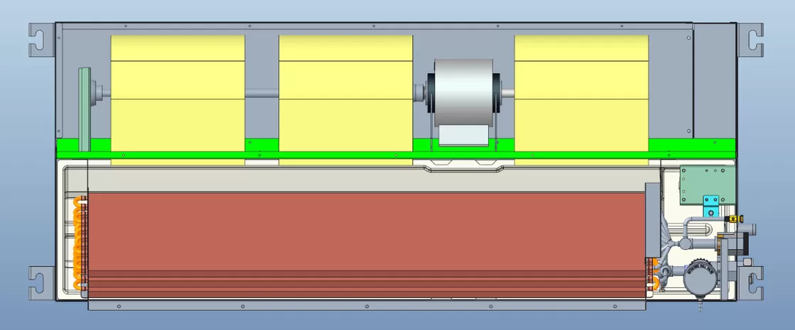 300CFM Low Noise Ceiling Suspended Fan Coil Unit For Commercial Building