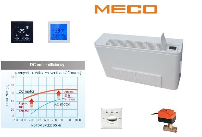 Higher Efficiency Vertical Fan Coil Unit / Recessed Fan Coil Unit With ...