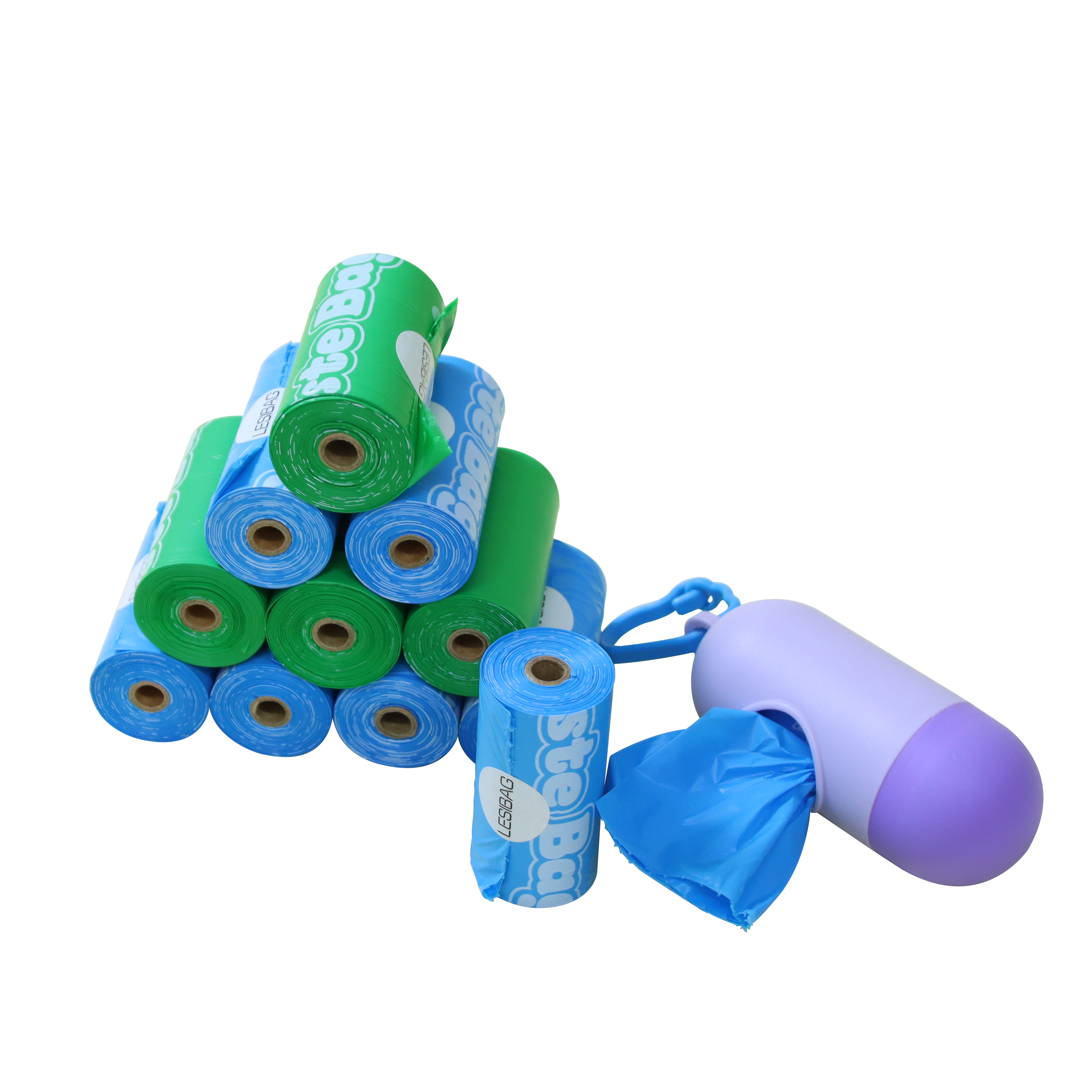 Lesi - Amazon hot sell degradable PBAT poop bag dog poop cleaning bag with essensce pet waste ...