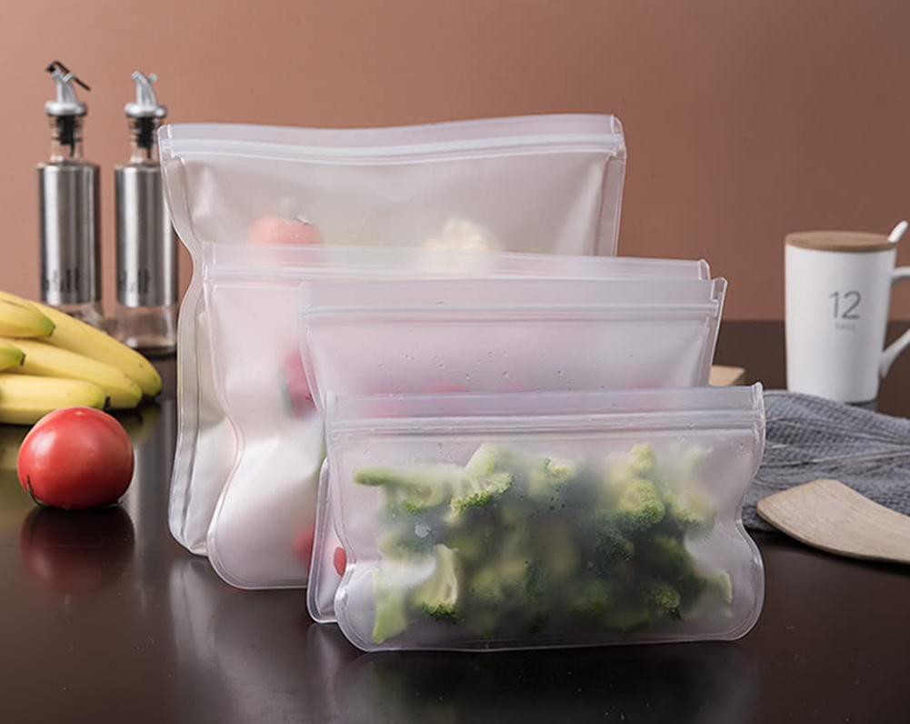 Lesi - Food Storage Bag Reusable Stand Up Zip Shut Leakproof Containers ...