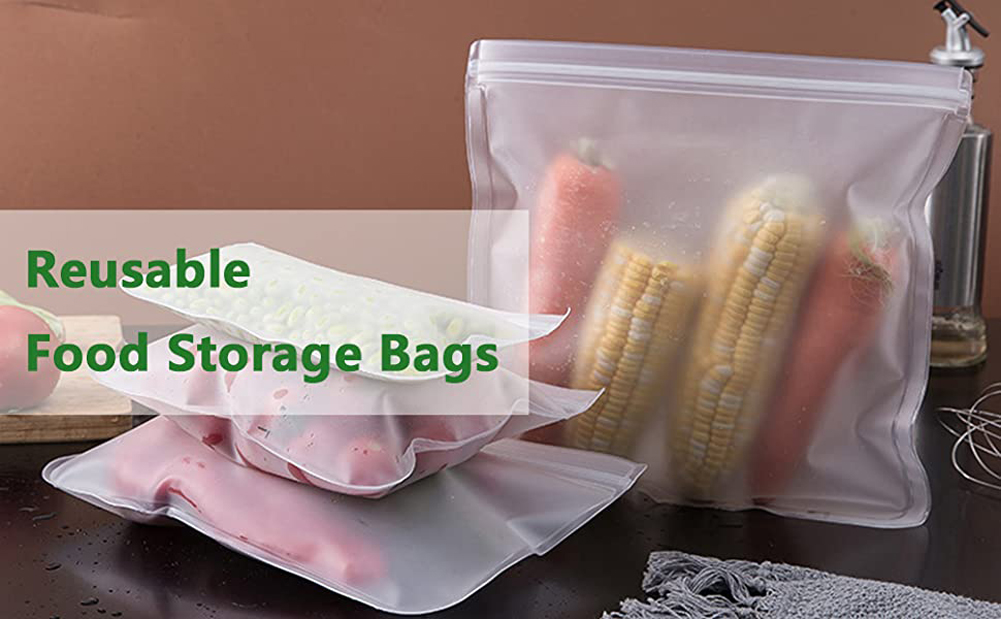 Lesi - Food Storage Bag Reusable Stand Up Zip Shut Leakproof Containers ...
