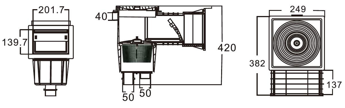 Standard Skimmer For Concrete Pool