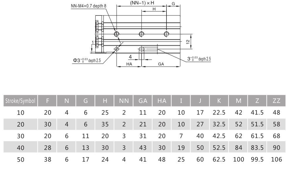 Mini Slides Cylinders MXS for Pneumatic Applications with Tight Space