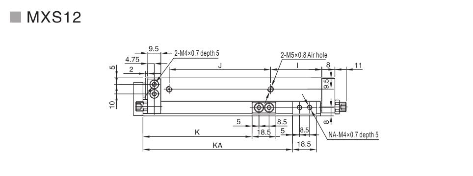 Mini Slides Cylinders MXS for Pneumatic Applications with Tight Space