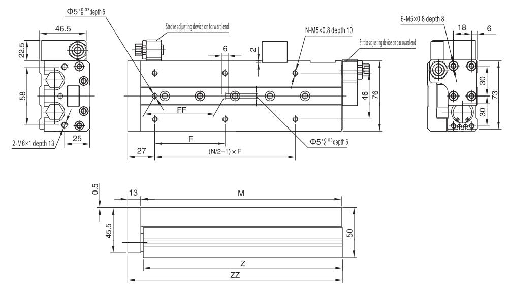 Mini Slides Cylinders MXS for Pneumatic Applications with Tight Space