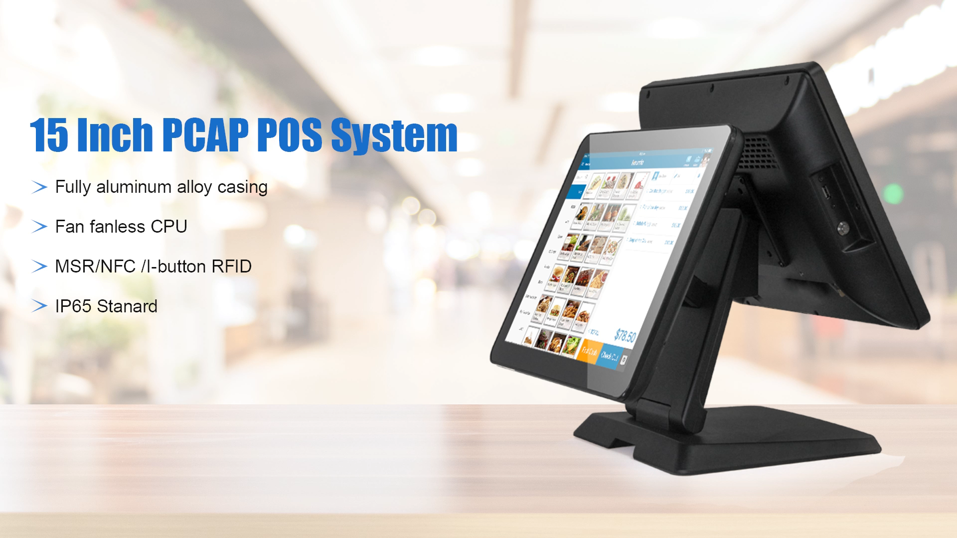 CARAVPOS - 15 inch Touch screen POS Terminal Dual Screen POS hardware ...