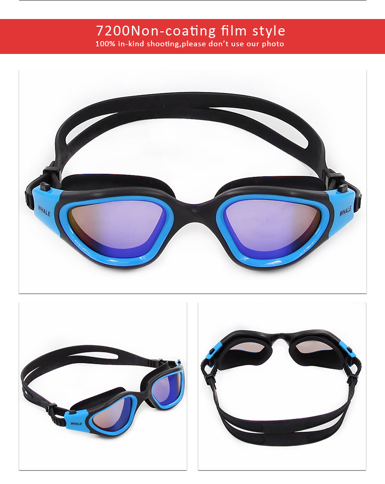 Silicone Frame Swim Goggles with UV Protection for Adults