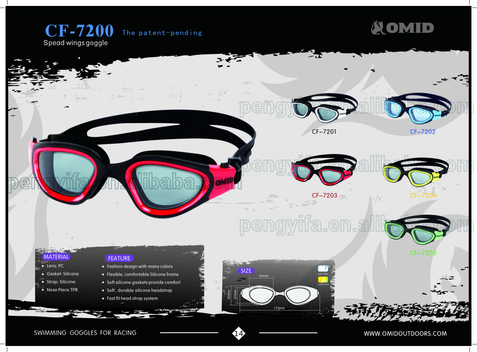 WHALE/BE NICE - 2021 Silicone Frame Anti Fog Swimming Goggles Swim ...