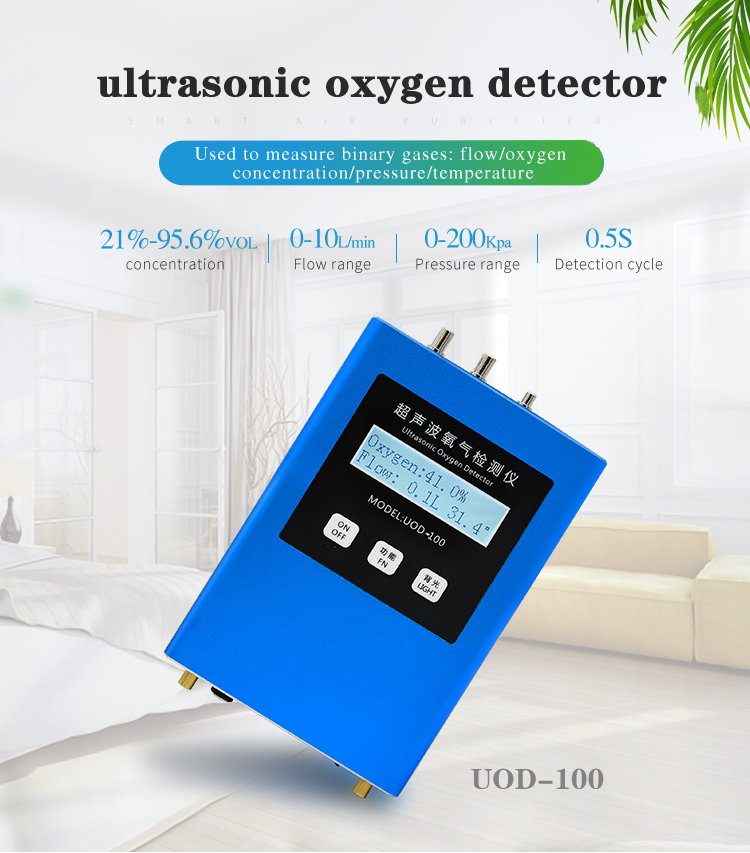 Uod 100 Portable Multifunctional Measure Oxygen Concentration Flow Rate Ultrasonic Oxygen Sensor
