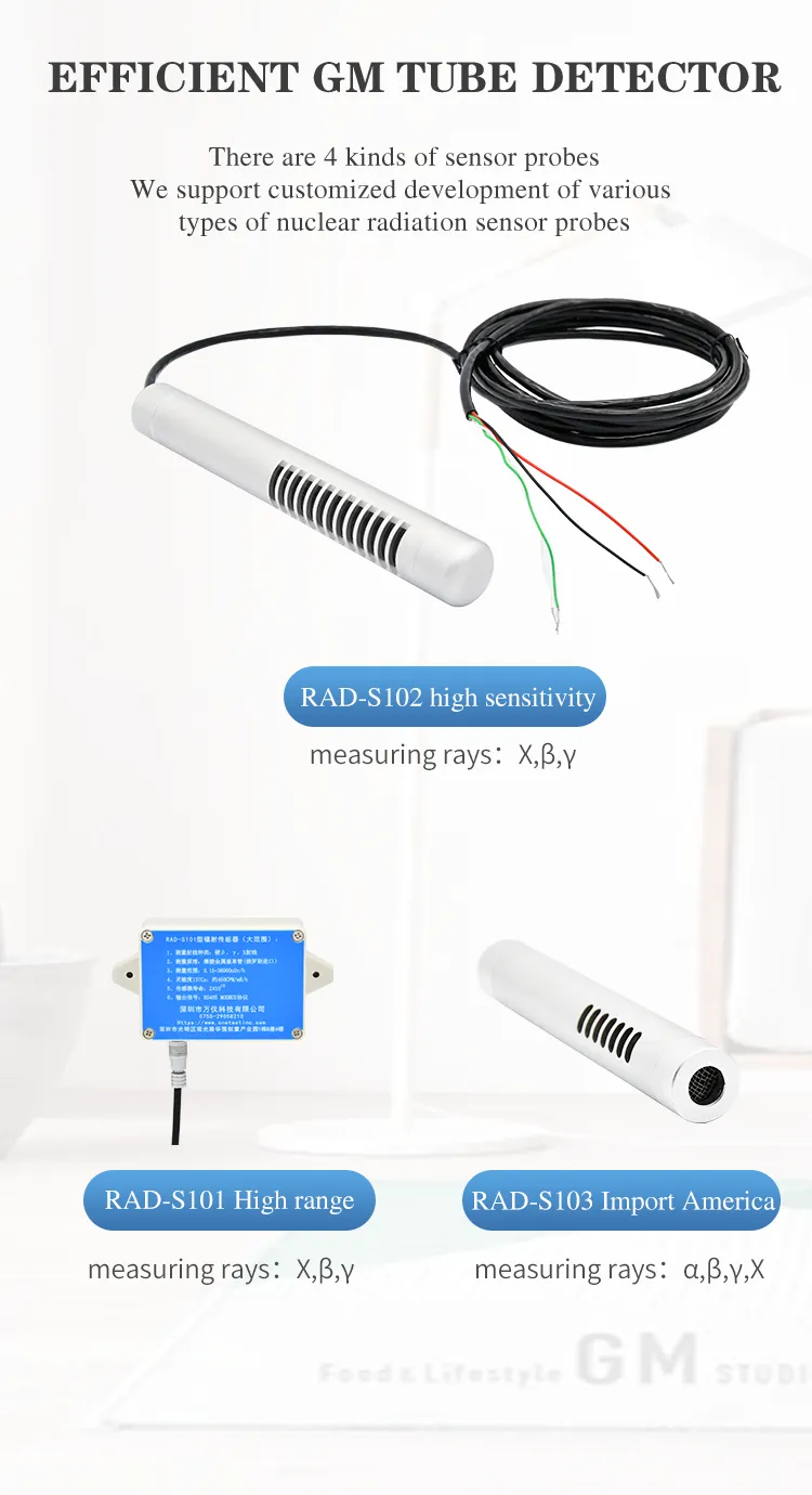 8 external probes RS232 output Online Radiation Monitor Nuclear radiation detector - Baichuan ...