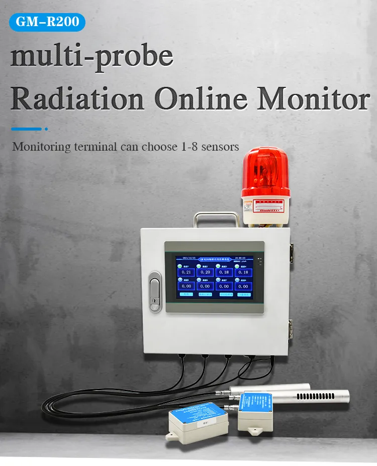 8 external probes RS232 output Online Radiation Monitor Nuclear ...