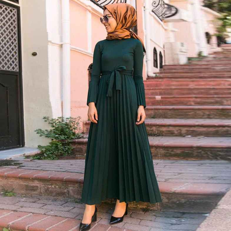 Loriya Modern islamic clothing turkey long maxi dress spandex umbrella style muslim dress for women muslim