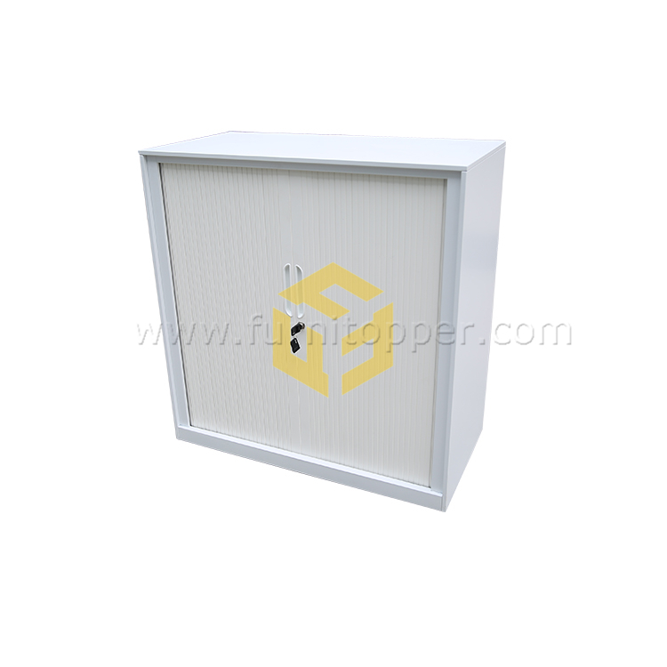 Tambour Door Storage Cabinet with Planter Box on Top Tambour Door Cabinet