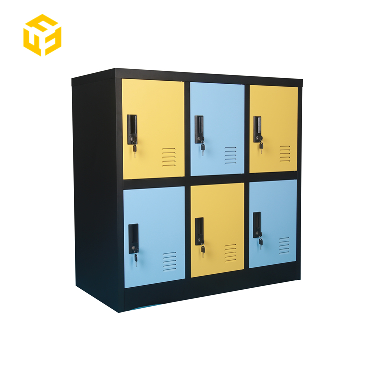 Mini Locker Storage 6 Door Office Employee Low Cabinet for Small Stuff ...