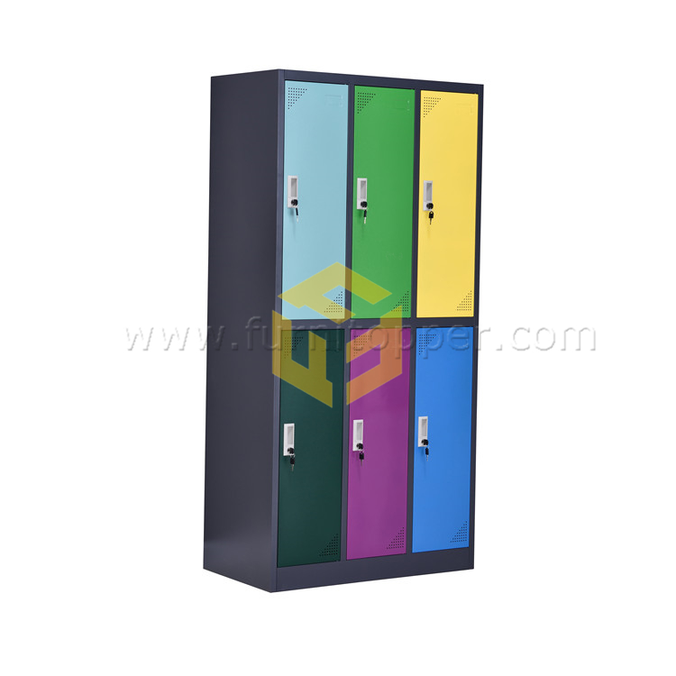Luoyang Cabinet KD Modern Design 6 Door Wardrobe Steel Lockers Standard ...