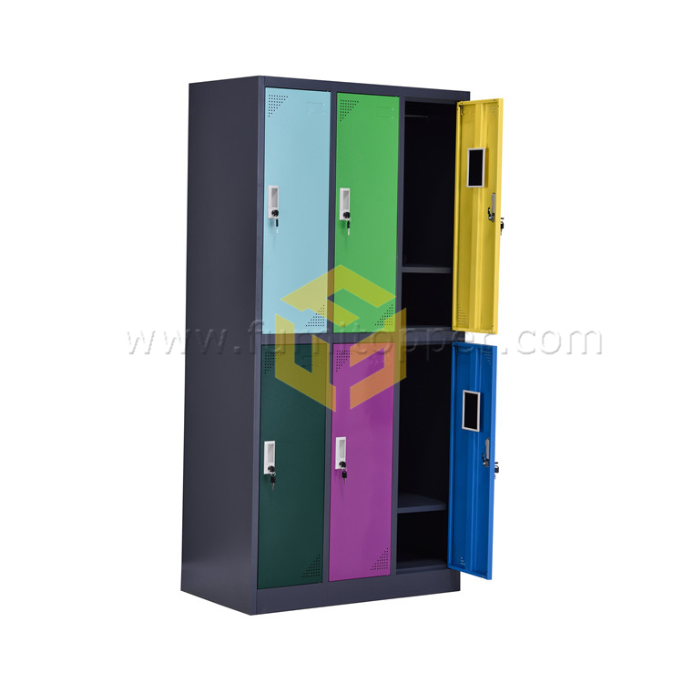 Luoyang Cabinet KD Modern Design 6 Door Wardrobe Steel Lockers Standard ...