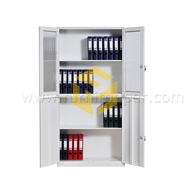 Metal Furniture Showcase Narrow Frame Fashionable Glass Door Storage ...