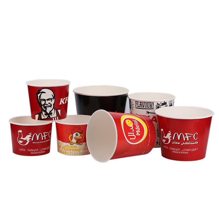 Kailai Packaging White Cardboard Paper Packaging Buckets Fried
