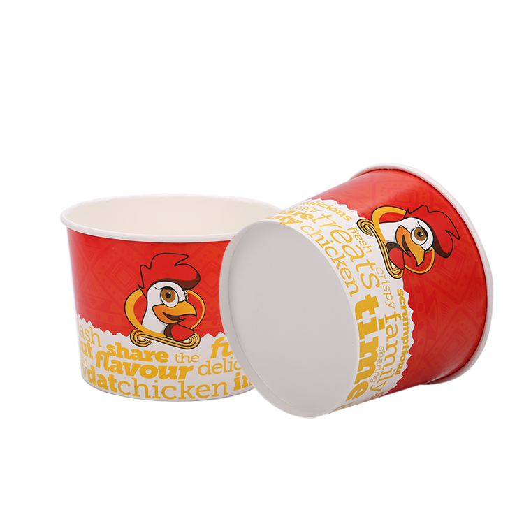 Kailai Packaging White Cardboard Paper Packaging Buckets Fried