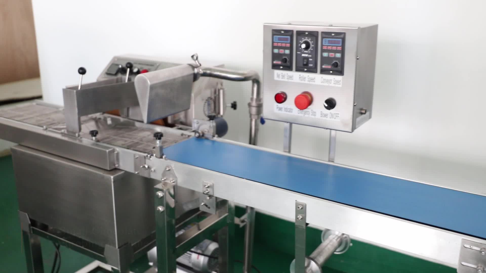 Máquina pequeña para bañar chocolate con ventilador de refrigeración