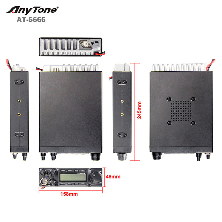 Anytone - AnyTone 6666 60W High Power AM FM SSB CB Radio 27mhz with ...