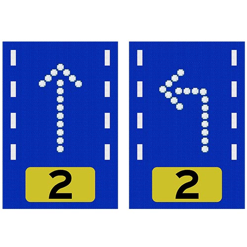 Glowing variable lane sign