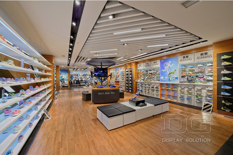 FT64 Eco-Friendly Wood Sport Shoe Store Furniture For Xtep_