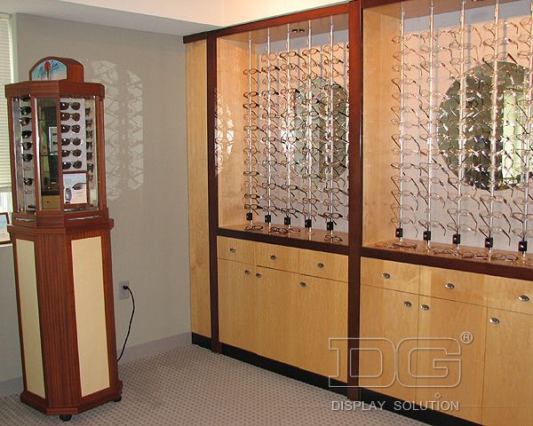 DG Showcase Nature Wood Optical Display Case Luxury Showcase Store Design